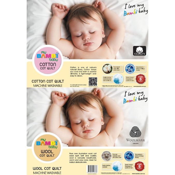 Cot Duvet | Cotton & Wool (Quilt, Doona) | Official Save Our Sleep Website